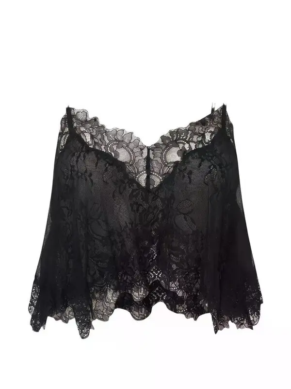 LoveShackFancy Lace-detail Blouse - Black
