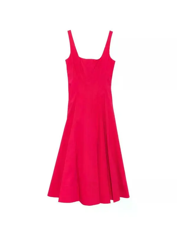Staud Wells Square-neck Midi Dress - Red