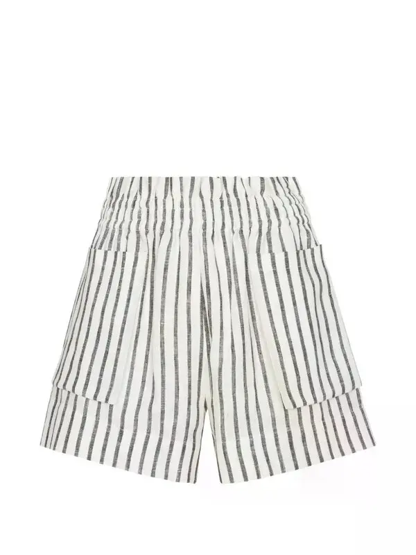 HEVRON Mira Striped Shorts - White