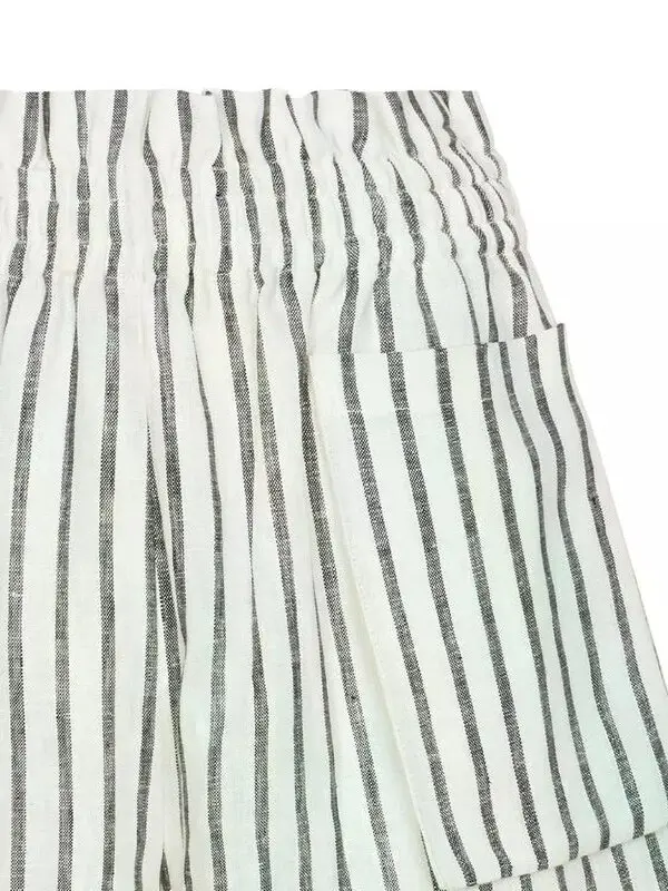 HEVRON Mira Striped Shorts - White
