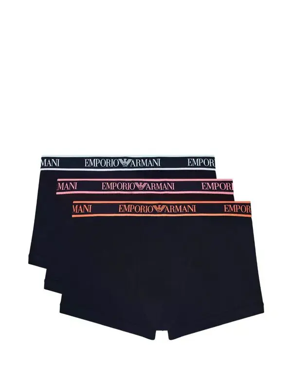 Emporio Armani Embroidered Boxers - Blue
