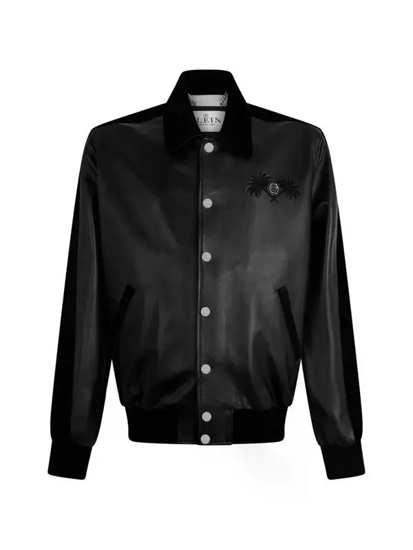 Philipp Plein Leather Jacket - Black