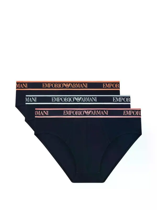 Emporio Armani Logo-detail Briefs Set - Blue
