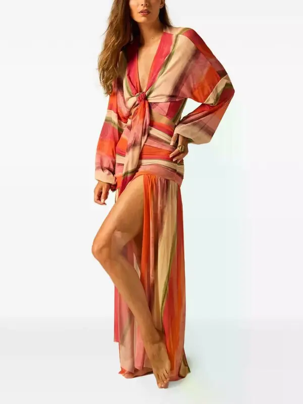 JBQ Striped Maxi Skirt