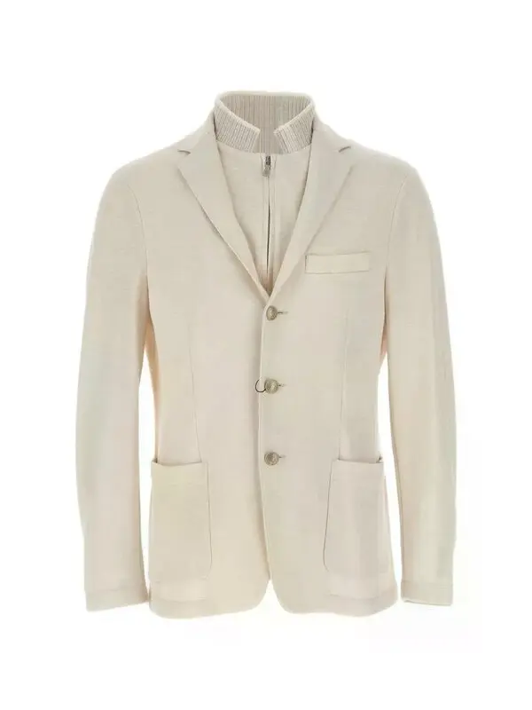 Eleventy Detachable Bib Single-breasted Blazer - Neutrals