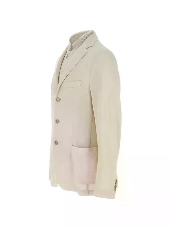 Eleventy Detachable Bib Single-breasted Blazer - Neutrals