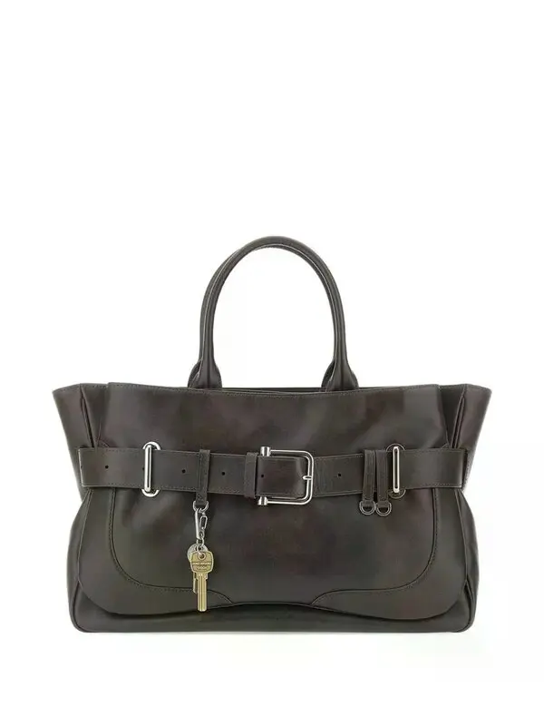 OSOI Brocle Buckle Charm Leather Tote - Brown