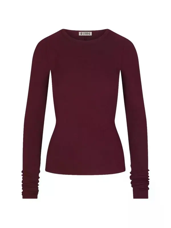Eterne Long-sleeve Ribbed Top - Red