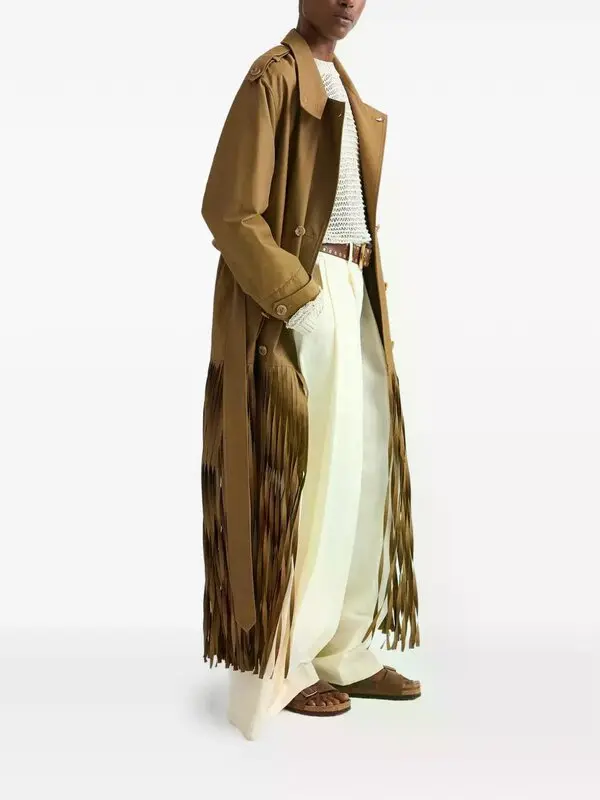 TWP Cotton Coat With Fringe Detail