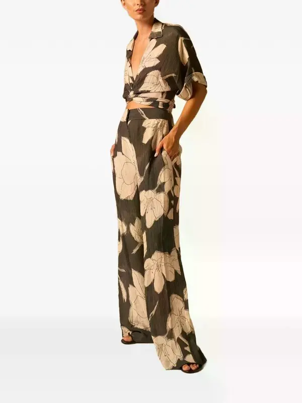 JBQ Floral-print Wide Leg Trousers