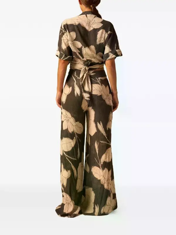JBQ Floral-print Wide Leg Trousers