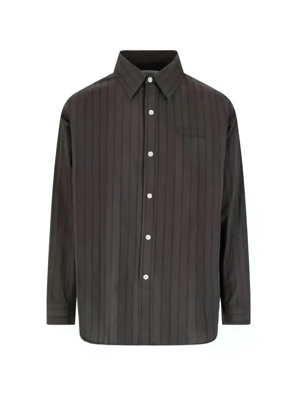 MFPEN Essay Striped-pattern Shirt - Brown