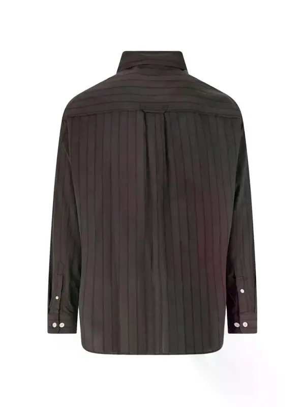 MFPEN Essay Striped-pattern Shirt - Brown