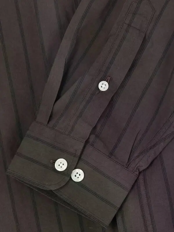 MFPEN Essay Striped-pattern Shirt - Brown