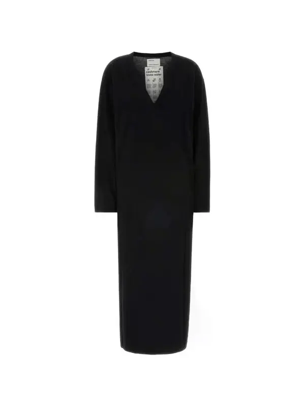 EXTREME CASHMERE X V-neck Long Sleeve Dress - Black
