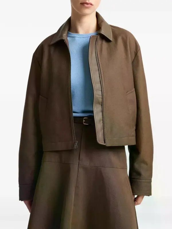 Vince Twill Collar Jacket - Brown