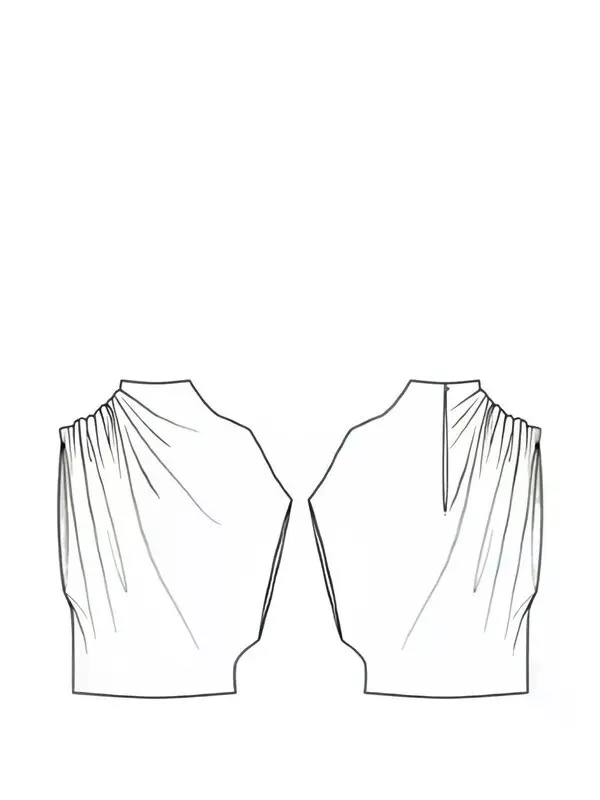 TWP Draped Mock Neck Blouse
