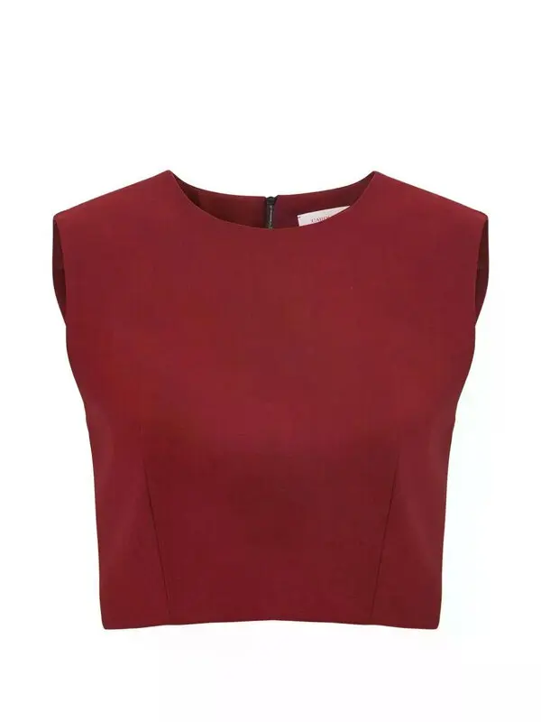 Carolina Herrera Sleeveless Cropped Top - Red
