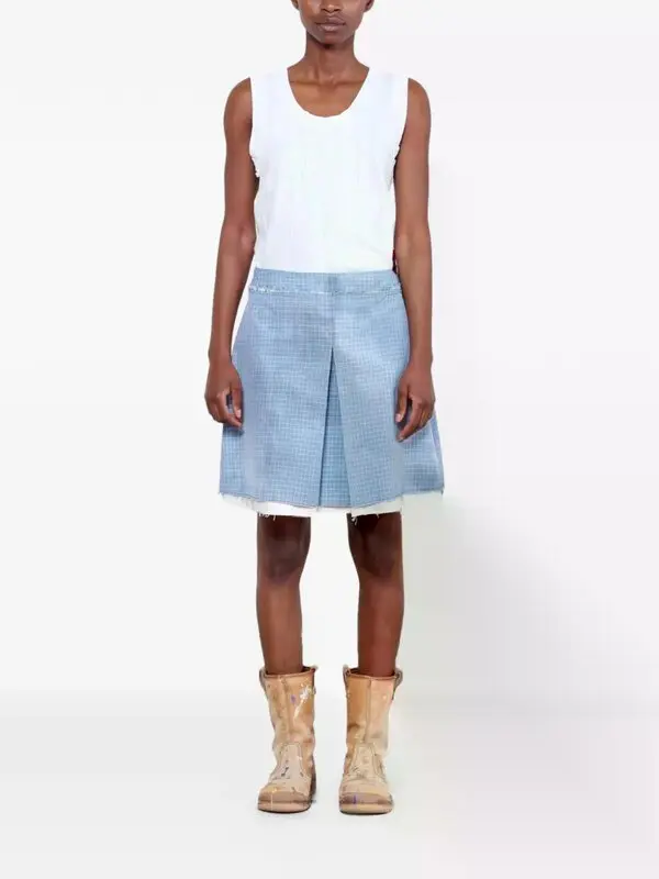 CAMIEL FORTGENS Checked Mini Pleated Skirt