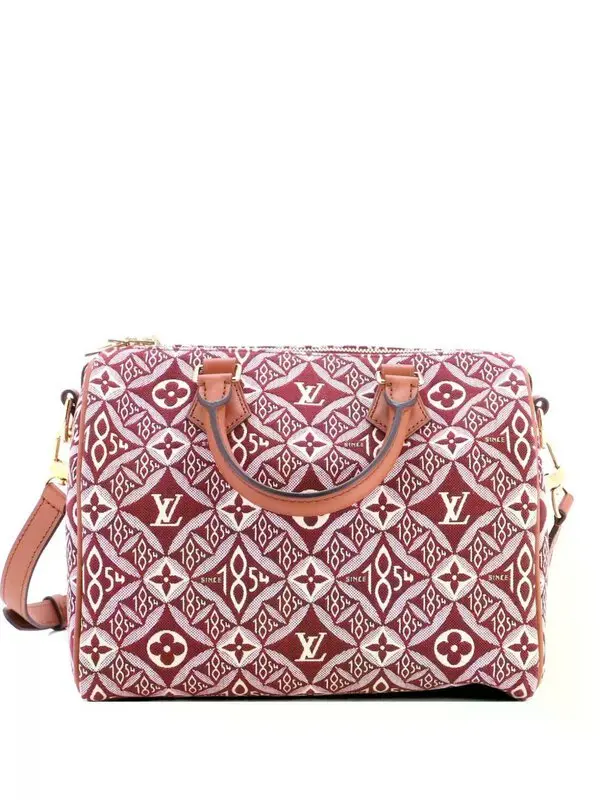 LOUIS VUITTON Speedy Bandouliere Bag Limited Edition Since 1854 Monogram Jacquard 25 - Red