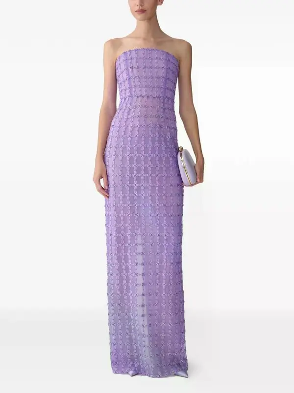 Carolina Herrera Crystal-embroidered Column Gown