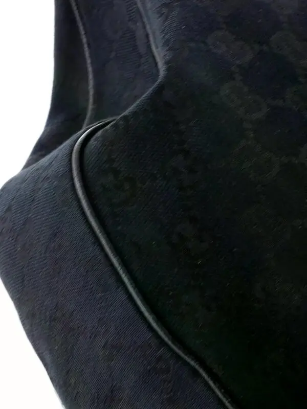 Gucci Bamboo Ring Half Moon Web Gg Canvas Medium Hobo Bag