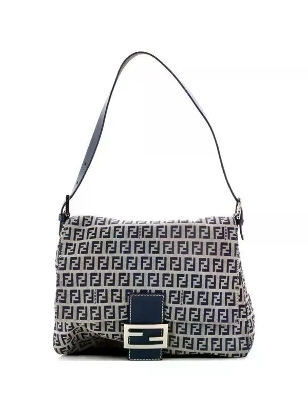 Fendi Mama Forever Zucchino Canvas Shoulder Bag - Blue