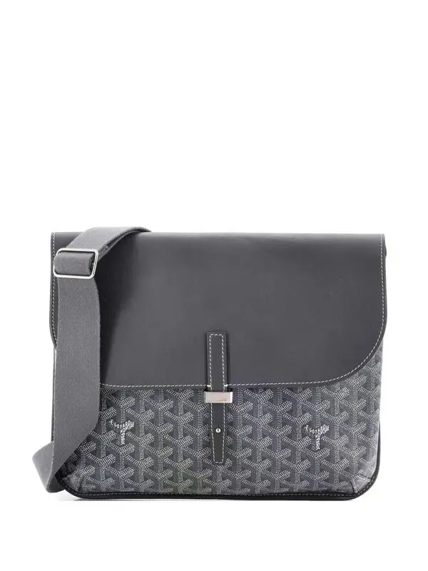 Goyard Coursier Messenger Bag Coated Canvas And Leather - Grey