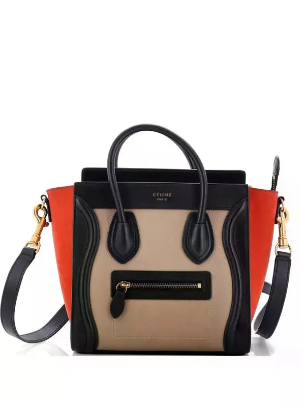 Celine Tricolor Luggage Nano Crossbody Bag - Black