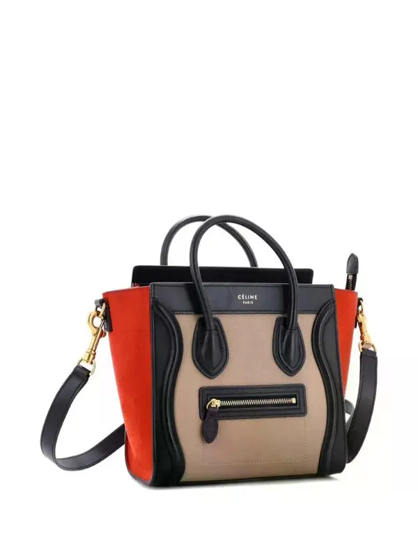 Celine Tricolor Luggage Nano Crossbody Bag - Black