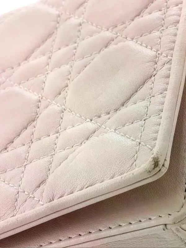 Dior Lady Chain Pouch Cannage Quilt Lambskin Clutch Bag - Pink