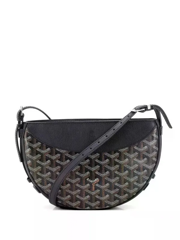 Goyard Hirondelle Coated Canvas And Leather Shoulder Bag - Black
