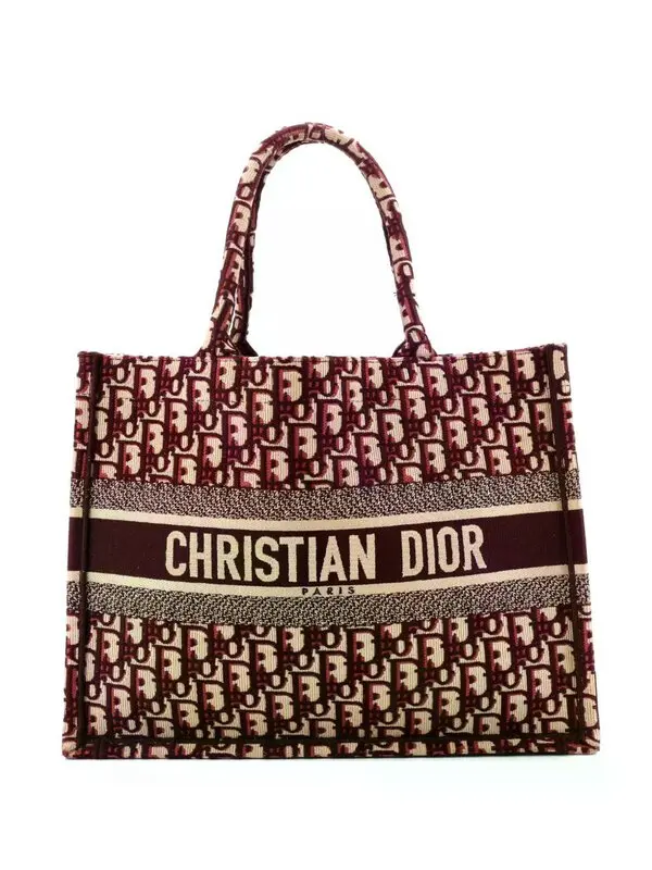 Dior Book Oblique Canvas Medium Tote - Red