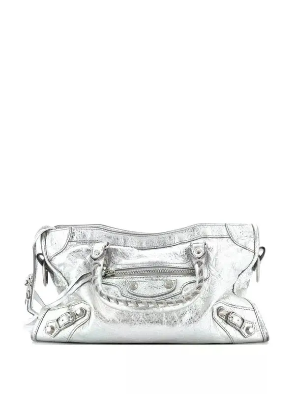 Balenciaga City Classic Studs Small Satchel - Silver