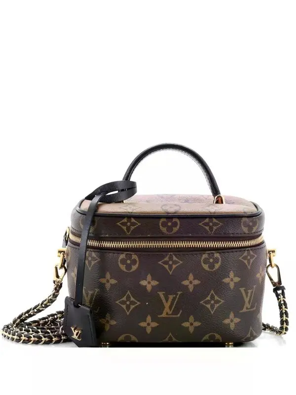 LOUIS VUITTON Vanity Handbag Reverse Monogram Canvas Pm Satchel - Brown