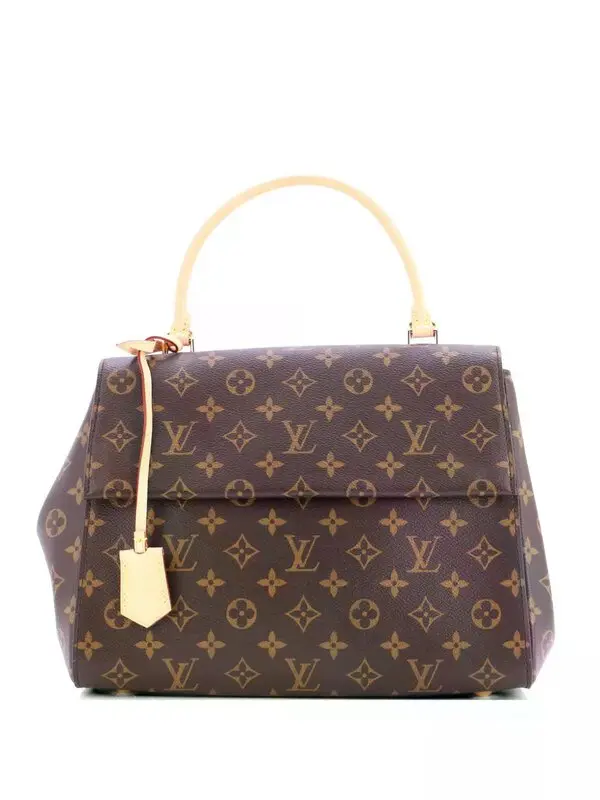 LOUIS VUITTON Cluny Top Handle Mm Monogram Canvas Shoulder Bag - Brown