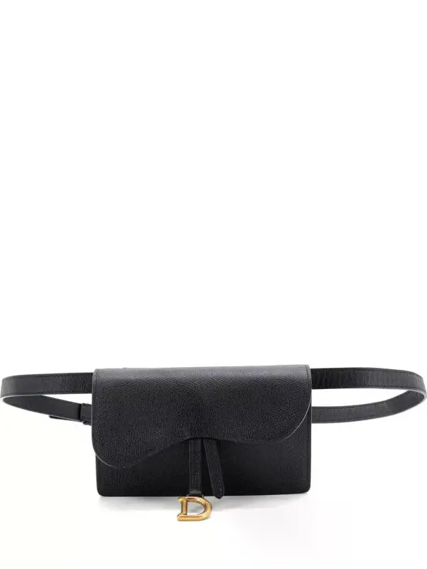 Dior Saddle Rectangular Leather Belt Bag - Black