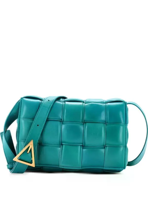 Bottega Veneta Cassette Padded Maxi Intrecciato Leather Crossbody Bag - Blue