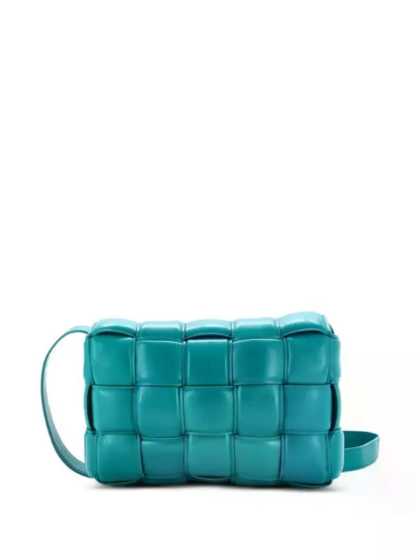 Bottega Veneta Cassette Padded Maxi Intrecciato Leather Crossbody Bag - Blue