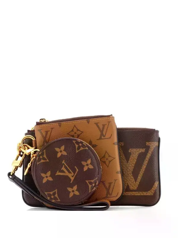 LOUIS VUITTON Trio Pouch Set Reverse Monogram Giant - Brown