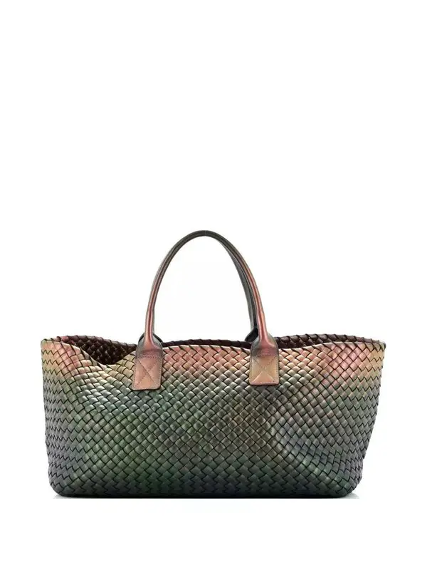 Bottega Veneta Cabat Intrecciato Iridescent Nappa Medium Tote Bag - Metallic