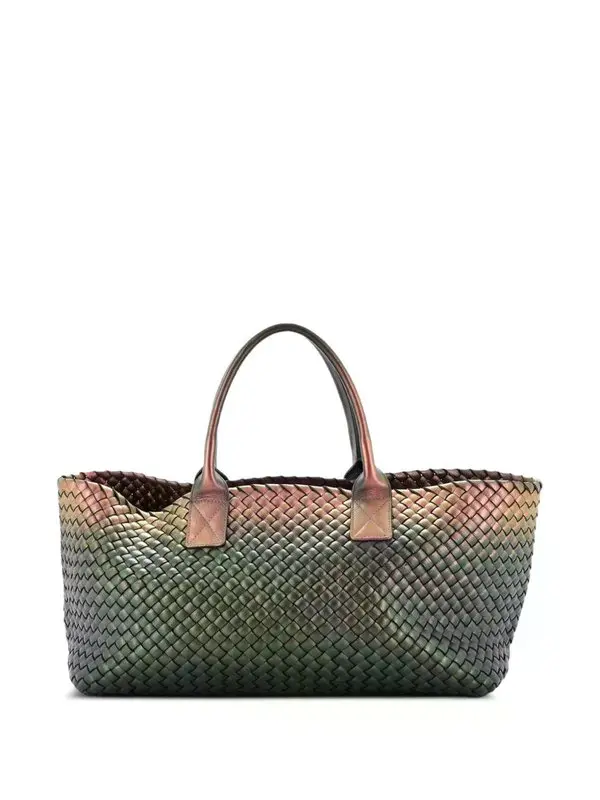 Bottega Veneta Cabat Intrecciato Iridescent Nappa Medium Tote Bag - Metallic