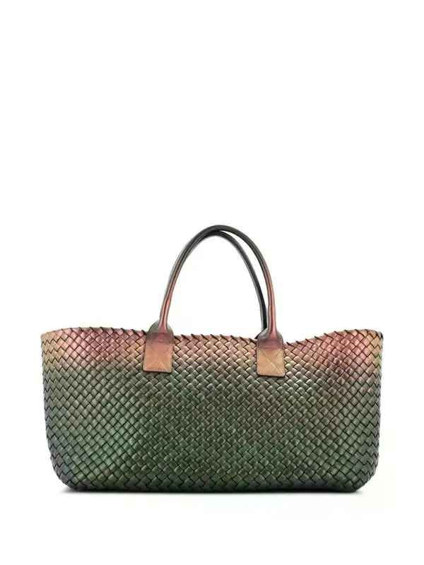 Bottega Veneta Cabat Intrecciato Iridescent Nappa Medium Tote Bag - Metallic