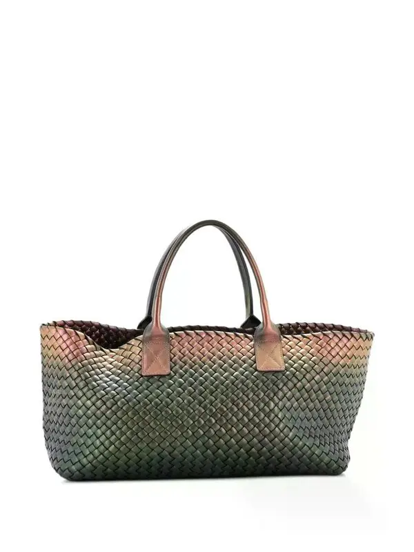 Bottega Veneta Cabat Intrecciato Iridescent Nappa Medium Tote Bag - Metallic