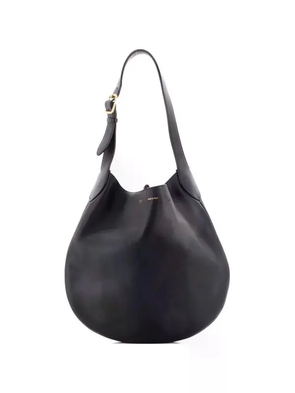 Celine Belted Leather Hobo Bag - Black
