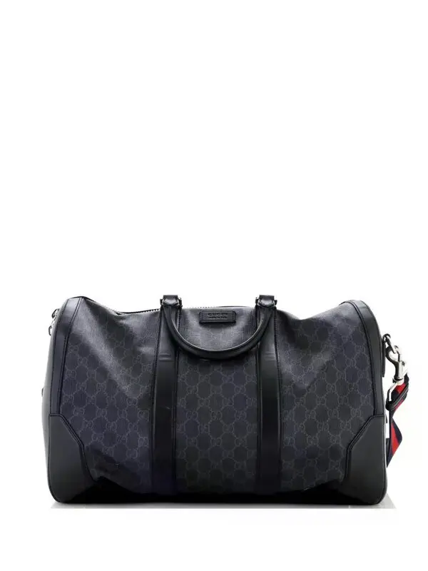 Gucci Convertible Duffle Bag Gg Coated Canvas Medium - Black