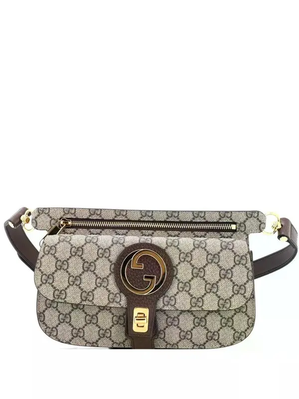 Gucci Blondie Flap Pocket Gg Coated Canvas Belt Bag - Brown