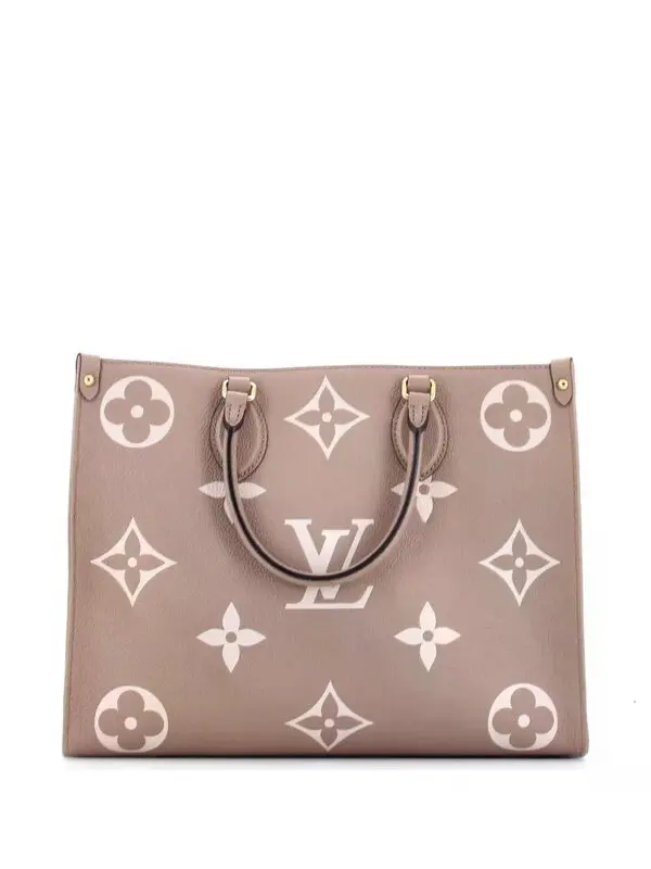 LOUIS VUITTON Onthego Tote Bicolor Monogram Empreinte Giant Mm Shoulder Bag - Neutrals