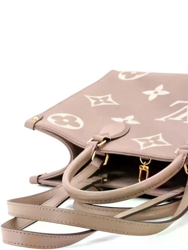 LOUIS VUITTON Onthego Tote Bicolor Monogram Empreinte Giant Mm Shoulder Bag - Neutrals