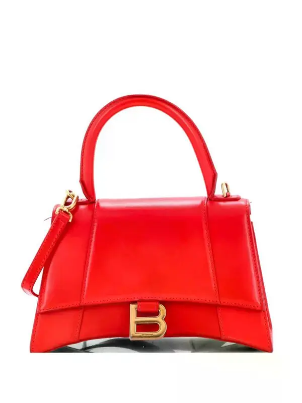 Balenciaga Hourglass Small Top Handle Satchel - Red
